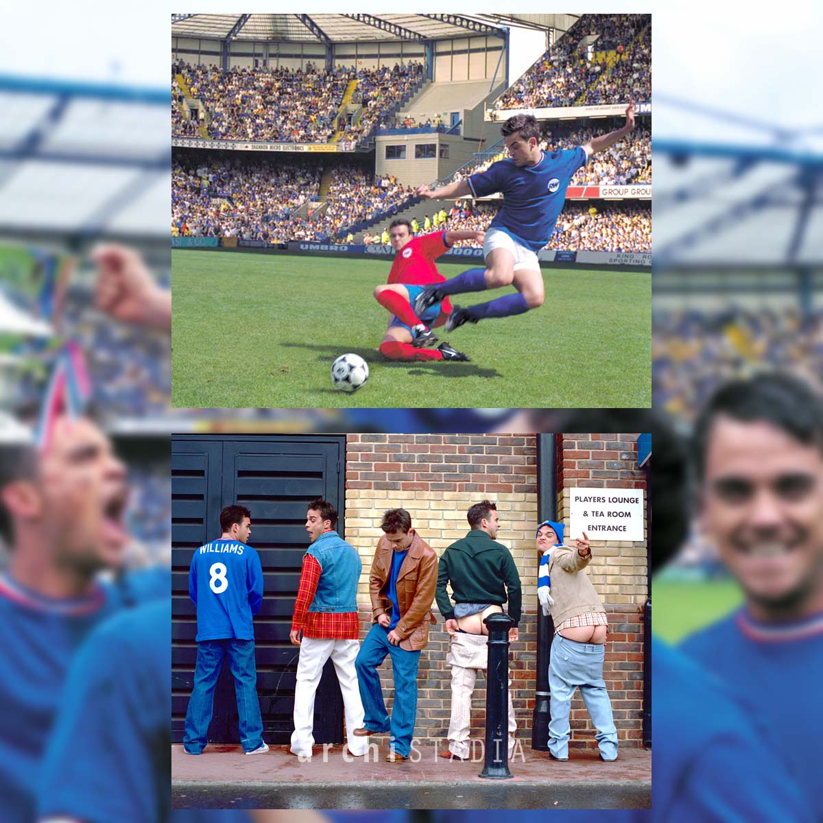 That Robbie Williams' album artwork depicting Stamford Bridge