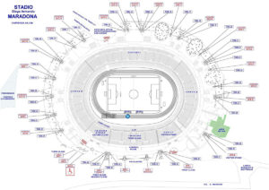 Napoli, mappa dello stadio Maradona ex San Paolo | come arrivare ...